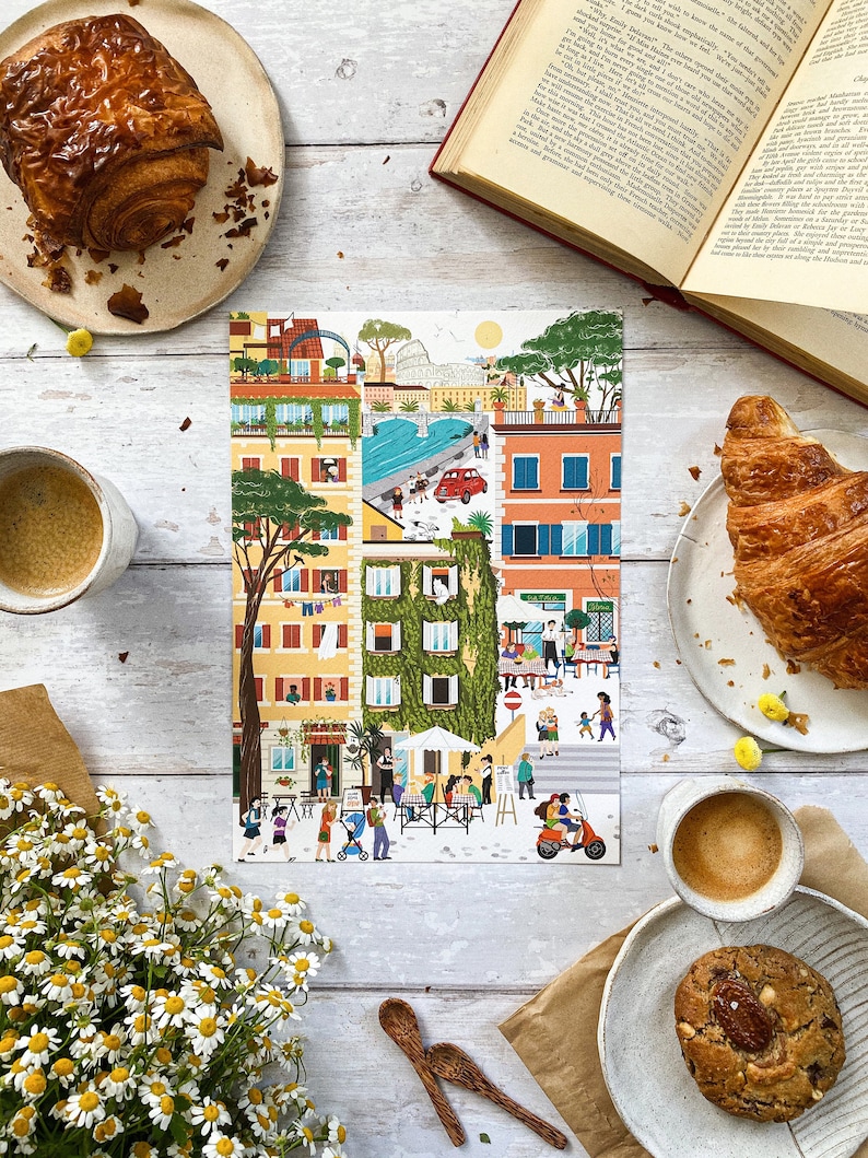 Retro Cities Rome Print Rome Wall Art Rome Poster Rome - Etsy