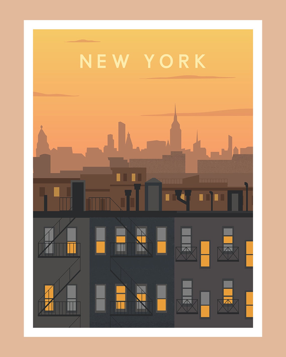 Set of 5 New York cards | Etsy