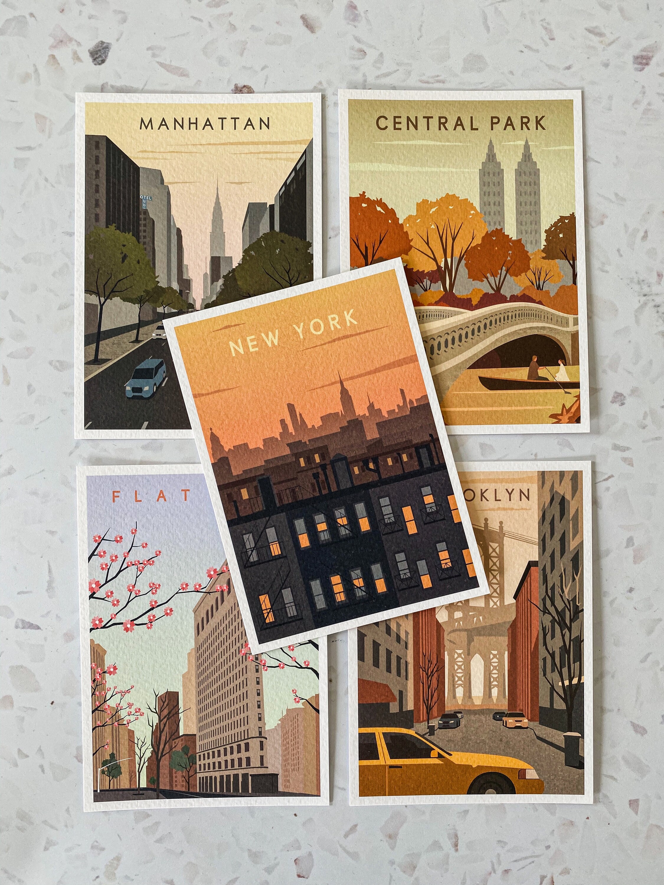 Set of 5 New York Cards - Etsy UK