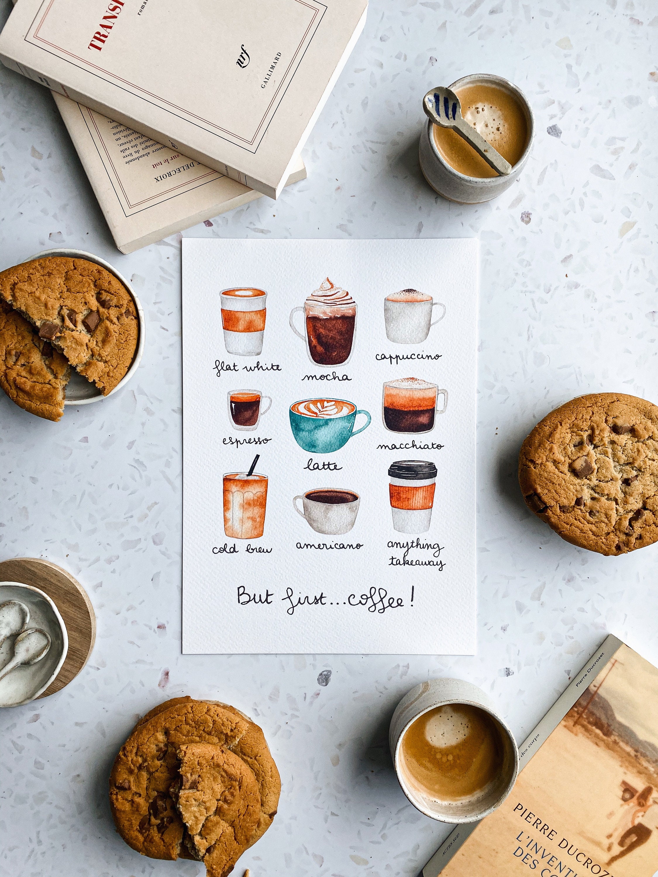 But first...Coffee print / coffee print / Coffee handmade | Etsy