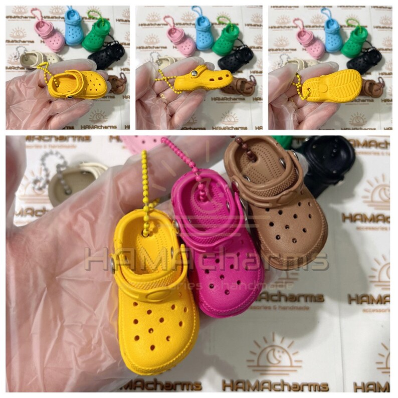 Hand-crafted Miniature Clog Shoe Keychain: Miniature Garden Clogs ...