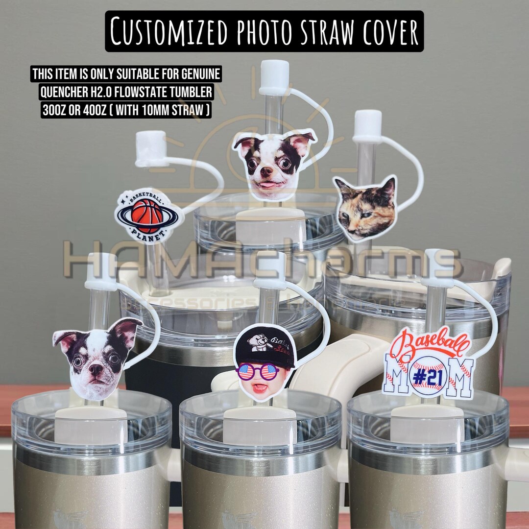 Customized Photo FACE HEAD Straw Cover, Pet Photo Straw Topper,30oz ...