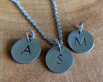 Stainless Steel Initial Necklace - Etsy