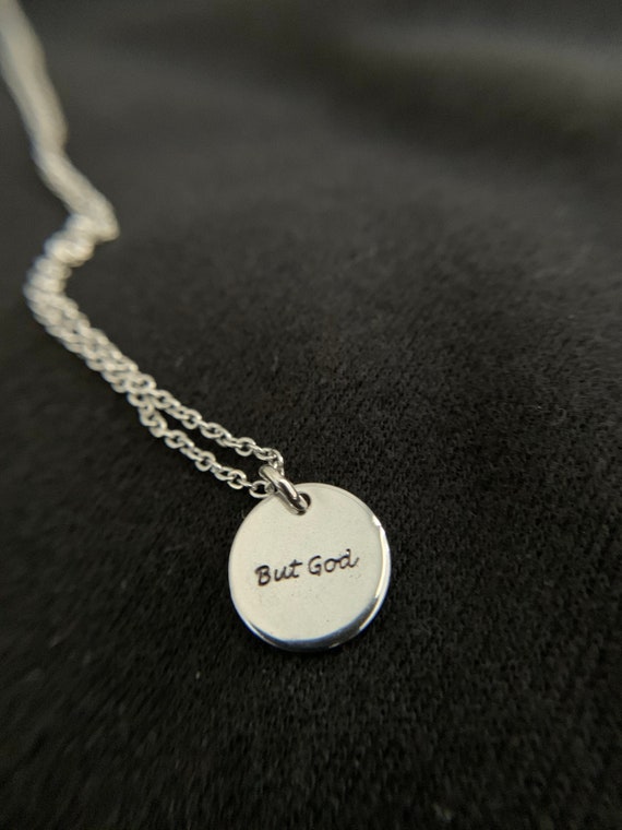 But God Necklace Stainless Steel Custom Necklace Disc | Etsy