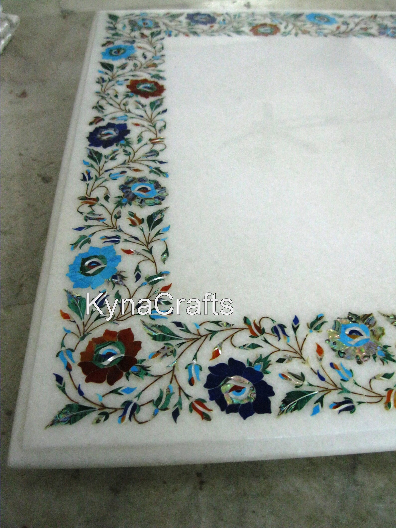36 X 60 Inches Marble Dining Table Top With Semi Preciouse - Etsy