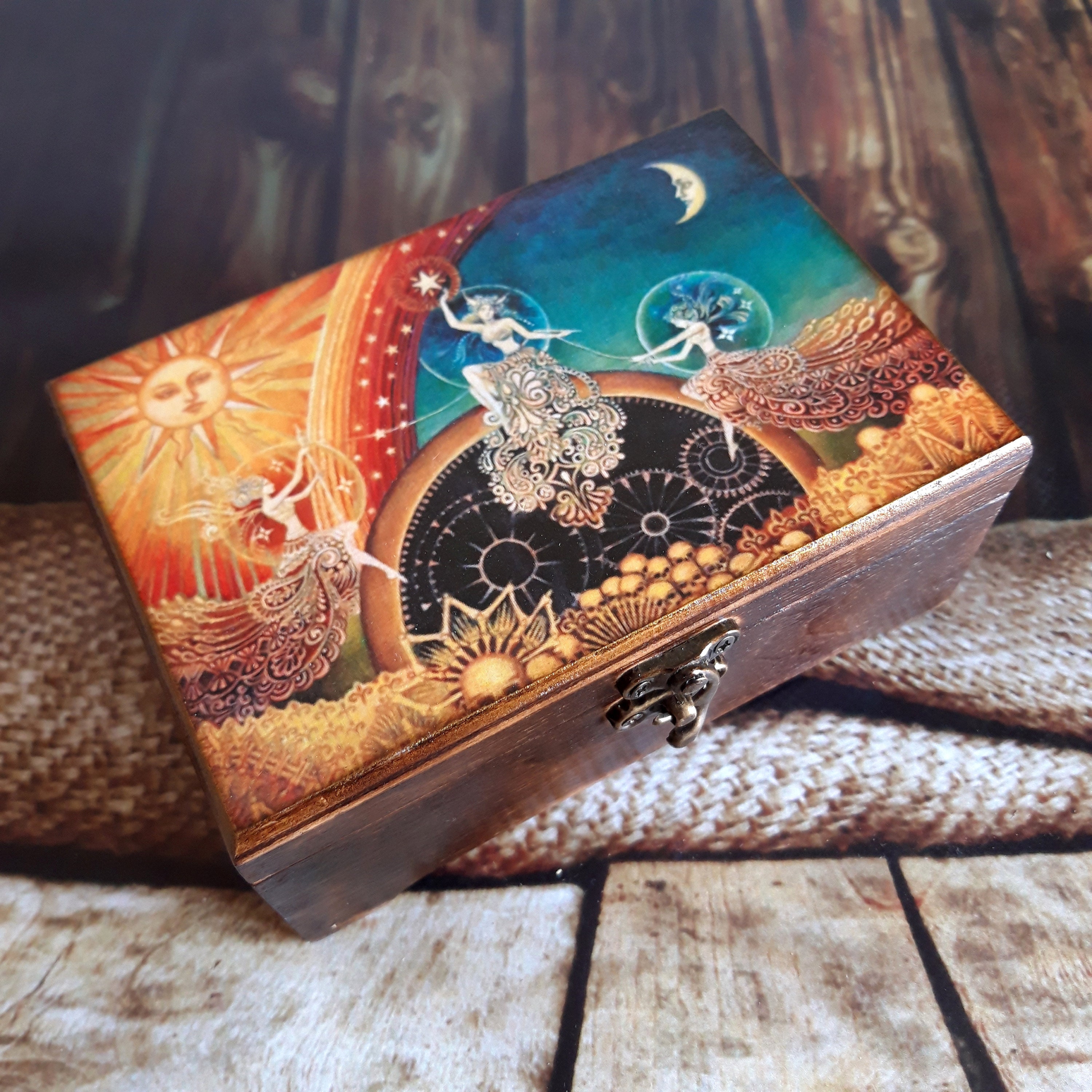 Tarot Card Box Tarot Card Holder Wooden Keepsake Box Etsy
