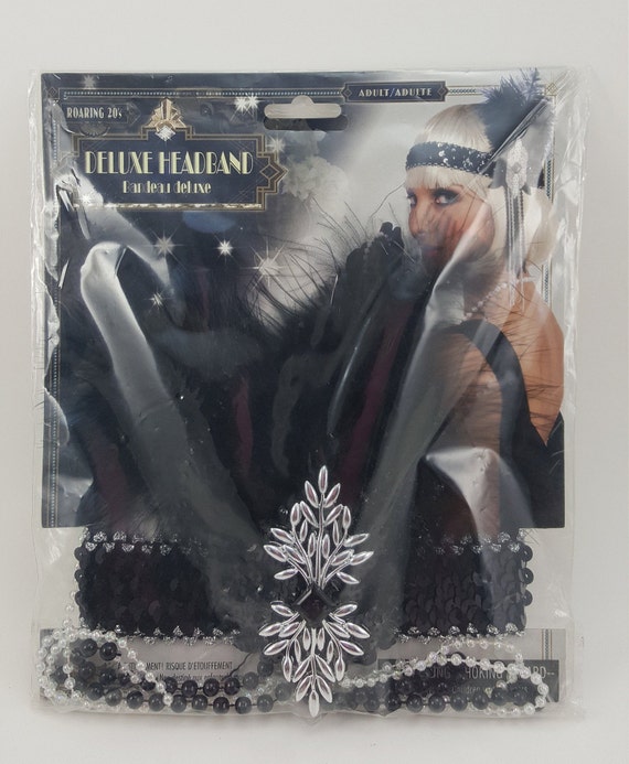 Roaring 20's Deluxe Black & Silver Flapper Adult Size | Etsy