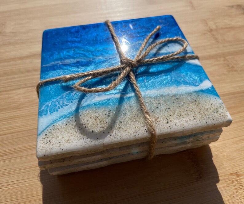 Ocean-splashed Coasters (set of 4) - Etsy