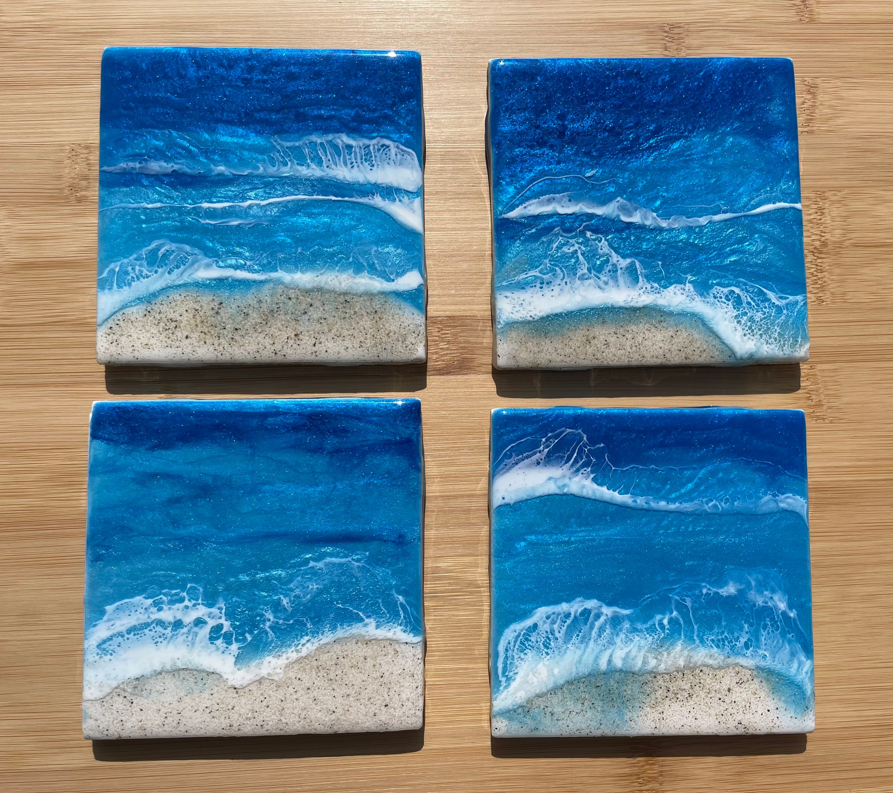 Ocean-splashed Coasters (set of 4) - Etsy