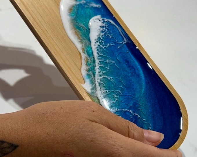 Porcelain & Epoxy Resin Spoon Rest, Ocean Spoon Rest, Original Resin ...