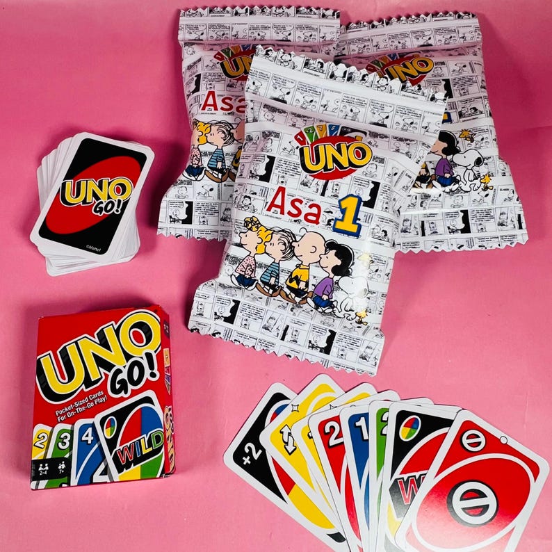 Mini UNO Cards Personalized | Custom Party Favors | Snoopy Theme | Kids ...