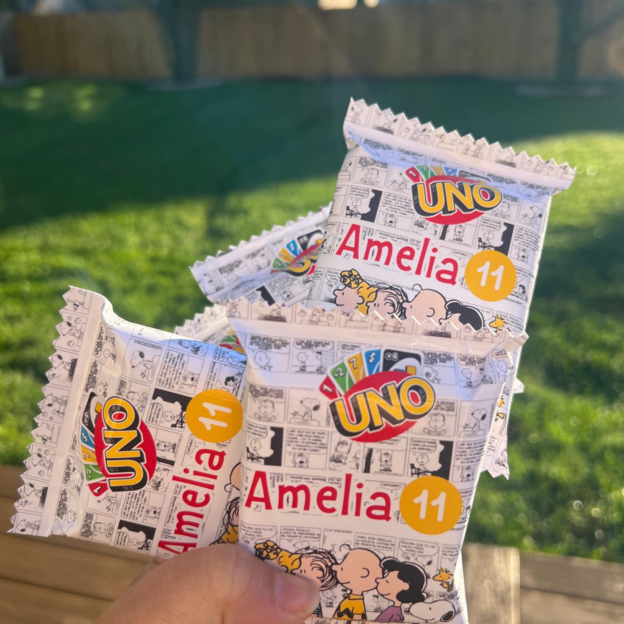 Mini UNO Cards Personalized | Custom Party Favors | Snoopy Theme | Kids ...