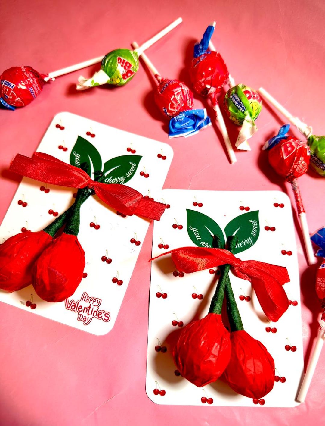 Valentine's Day Lollipop Holder, Cherry-shaped Lollipop for Gifting ...