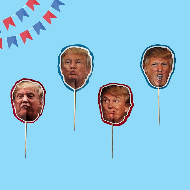 Trump Face Cupcake Toppers to Celebrate Trump's 2024 Presidential ...