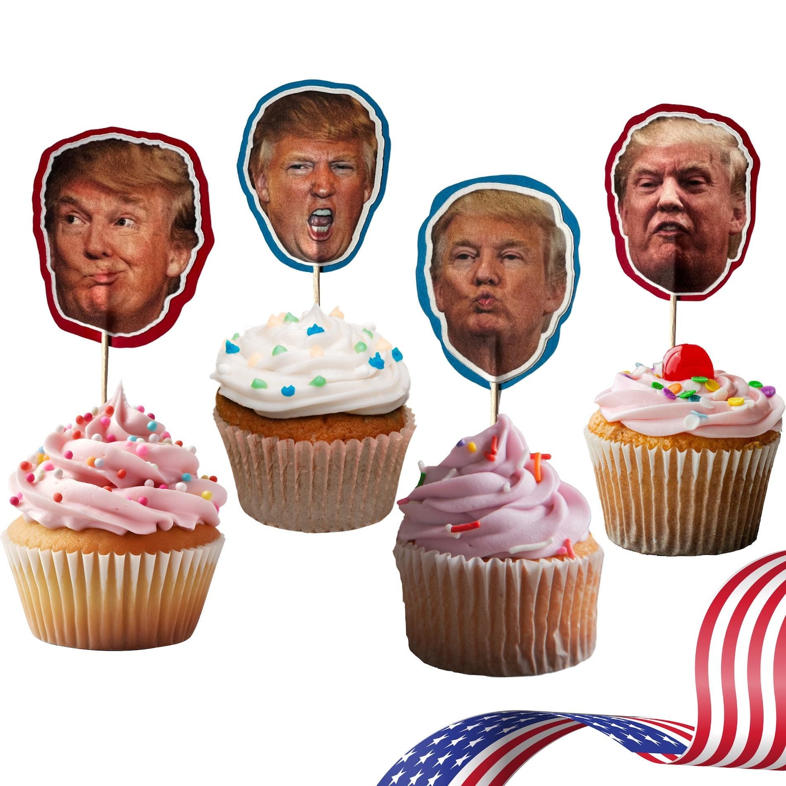 Trump Face Cupcake Toppers to Celebrate Trump's 2024 Presidential ...