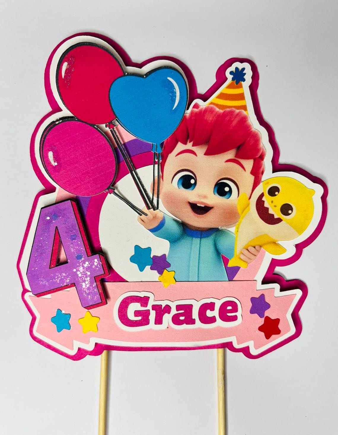 Bebefinn and Baby Shark Theme Inspired Cake Topper Kit - Baby Shower ...