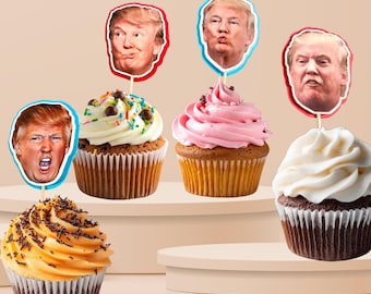 Trump Face Cupcake Toppers to Celebrate Trump's 2024 Presidential ...
