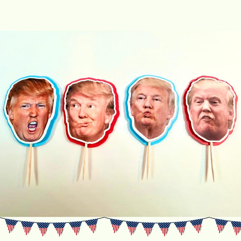 Trump Face Cupcake Toppers to Celebrate Trump's 2024 Presidential ...