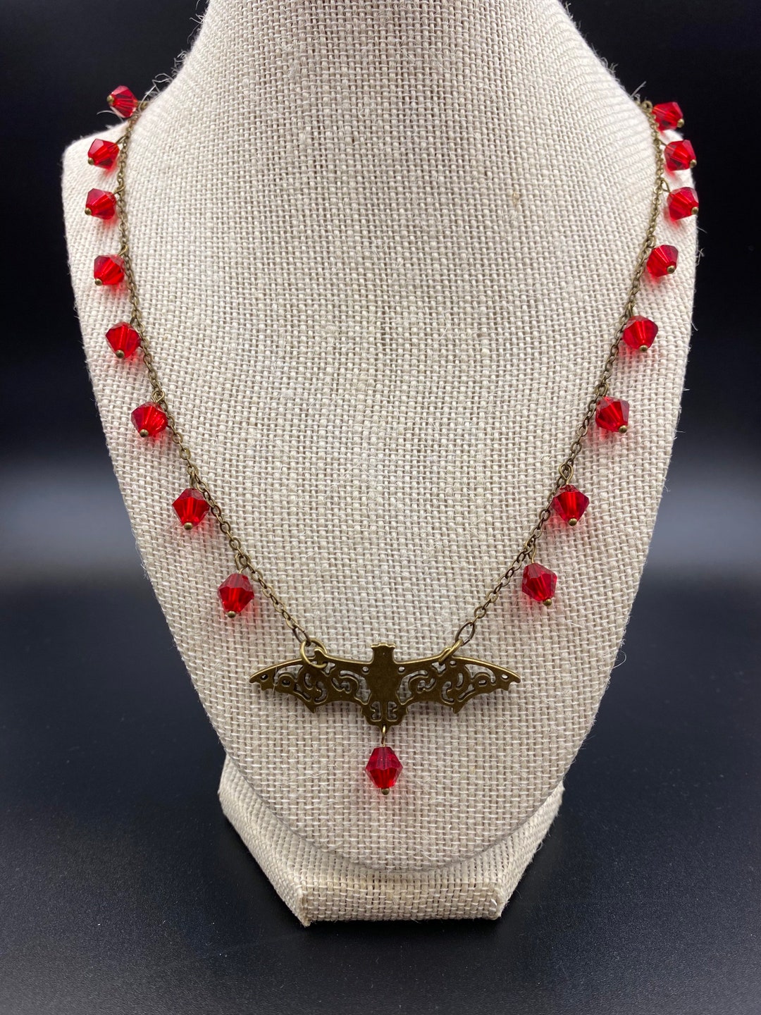 Brass Filigree Bat Necklace - Etsy