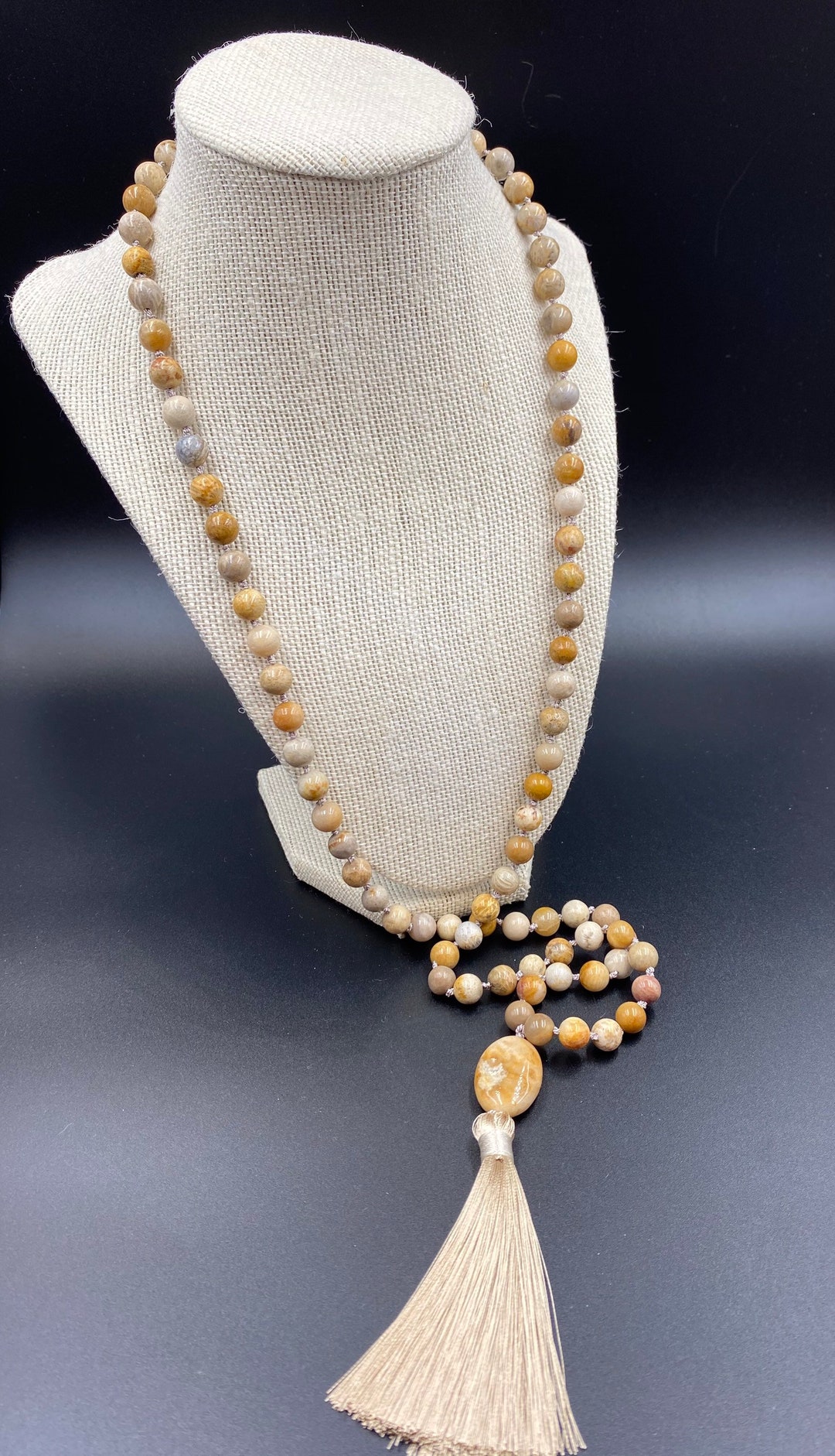 Shades of Tan Jasper Necklace - Etsy