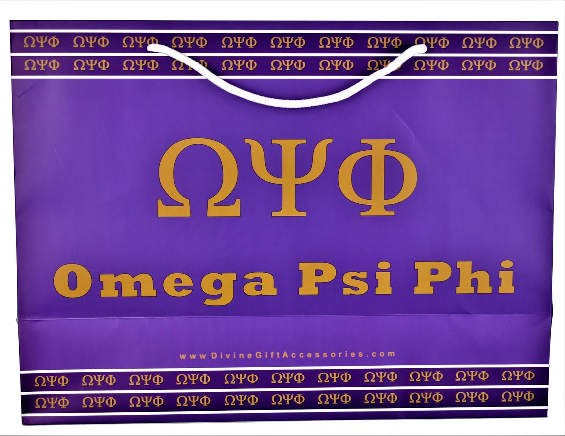 Package Set Omega Psi Phi bag Tissue Paper Greeting Card - Etsy
