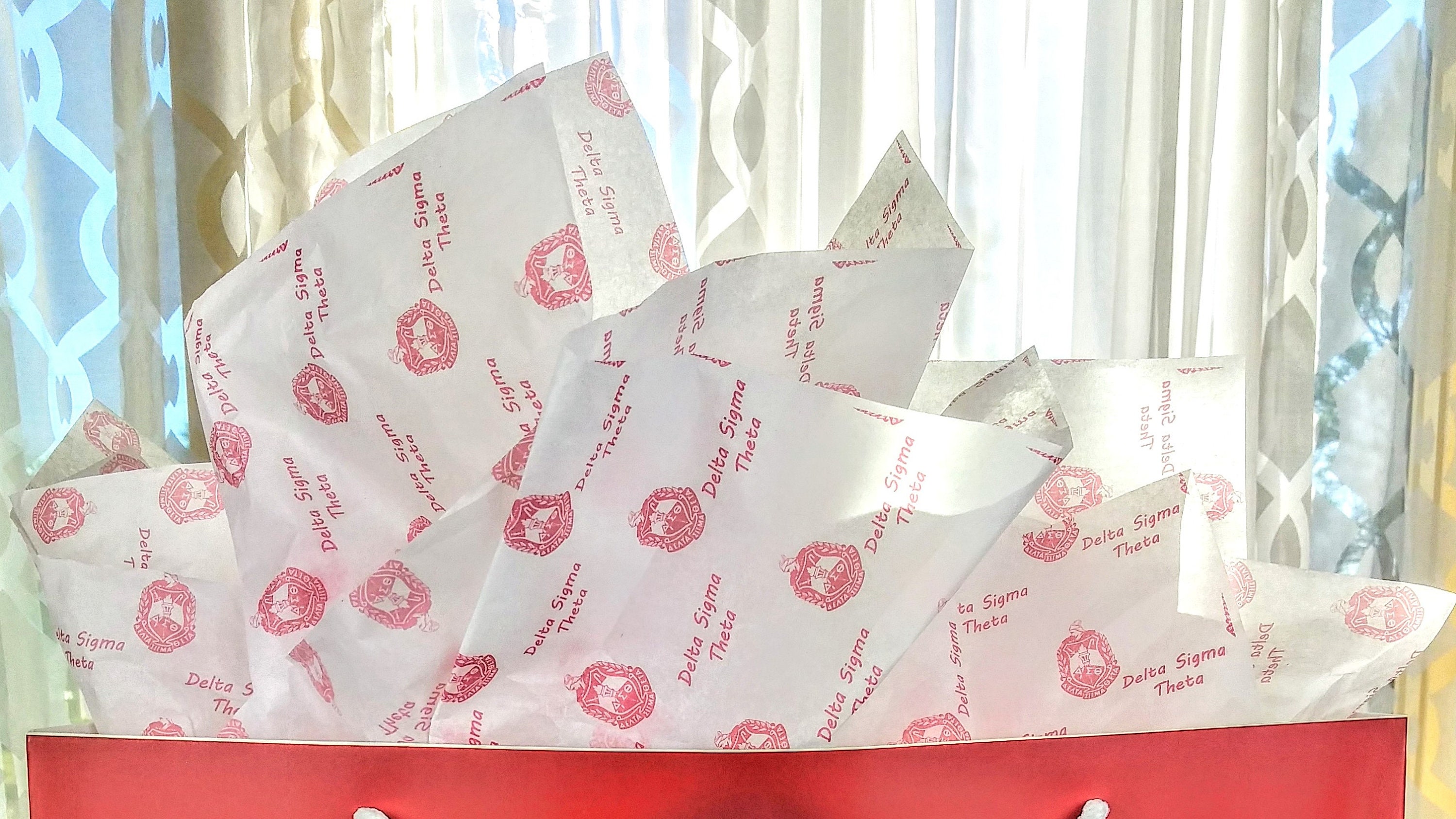 Delta Sigma Theta Gift Tissue Paper, Ten (10) Extra Large Sheets, Bag ...