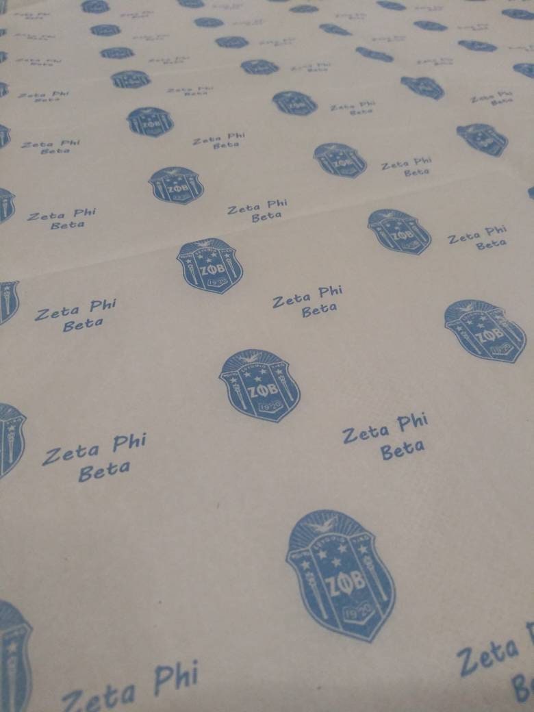 Zeta Phi Beta Gift Tissue Paper, Ten (10) Extra Large Sheets, Bag Not ...