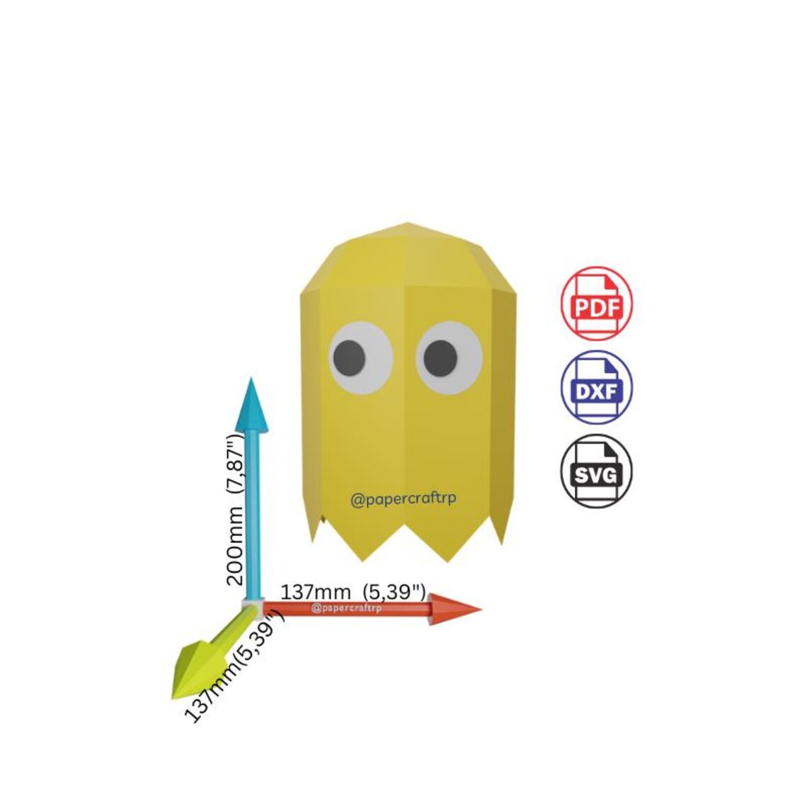 Pacman Papercraft Low Poly - Etsy