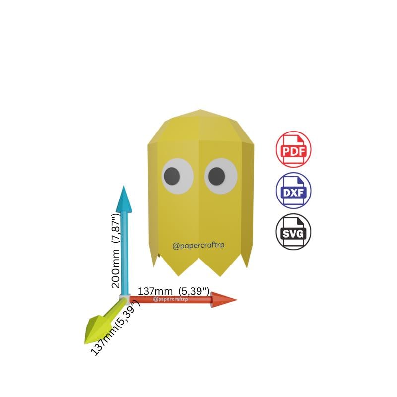 Pacman Papercraft Low Poly - Etsy