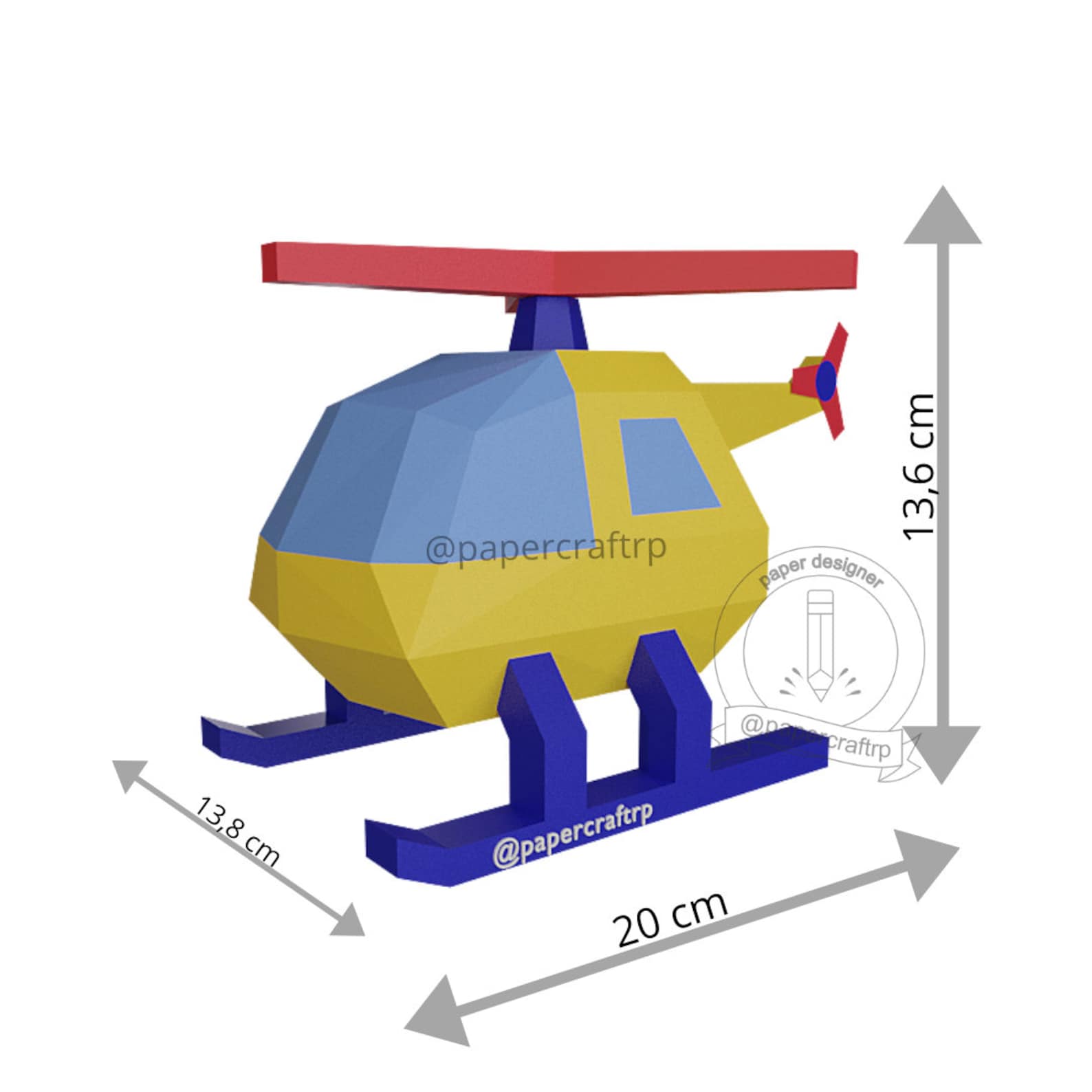 3D Helicopter Papercraft - Etsy