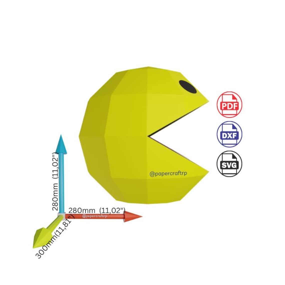 Pacman Papercraft Low Poly - Etsy