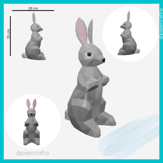 Bunny Papercraft Low Poly | Etsy