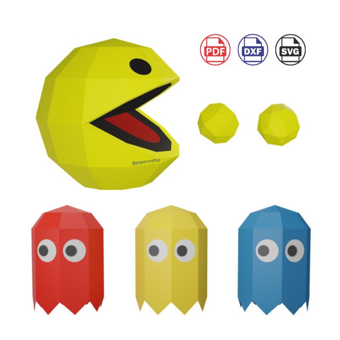 Pacman Papercraft Low Poly - Etsy