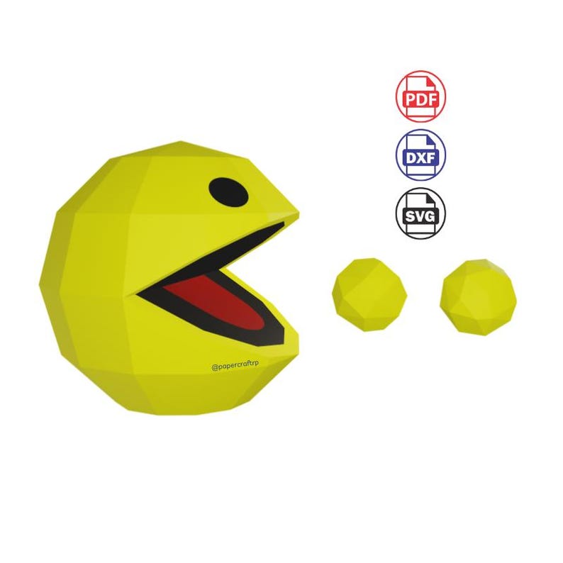 Pacman Papercraft Low Poly - Etsy