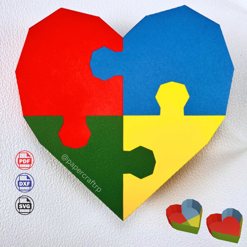 Heart Box Autism Puzzle - Etsy