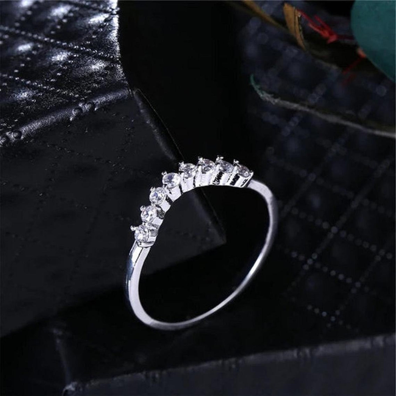 Simple Marquise Spiky Ring Set Classic Eternity Ring Bands - Etsy