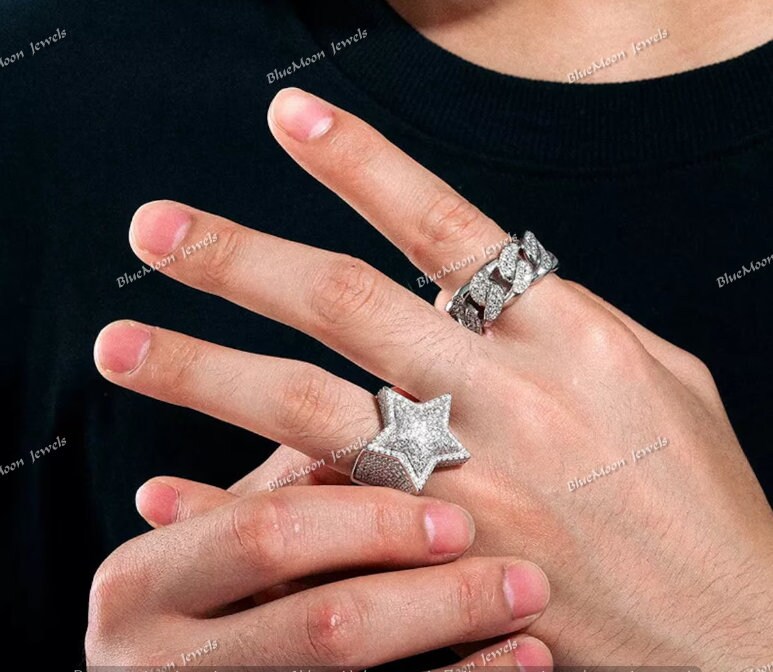 Star iced out ring store
