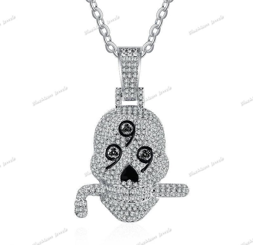 Hip Hop Iced Out Bling 999 Skull Pendant VVS Moissanite 925 Sterling Silver Pendent for Men Women Hip Hop Jewelry Etsy
