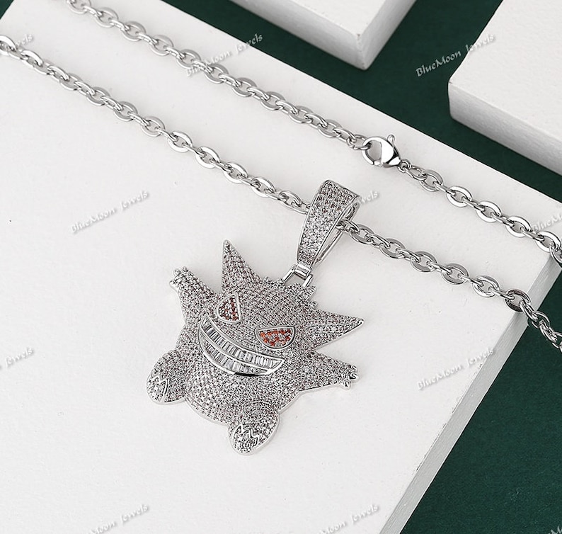 Hip-hop Iced Out Gengar Pokémon Pendant Ice Out VVS Moissanite - Etsy