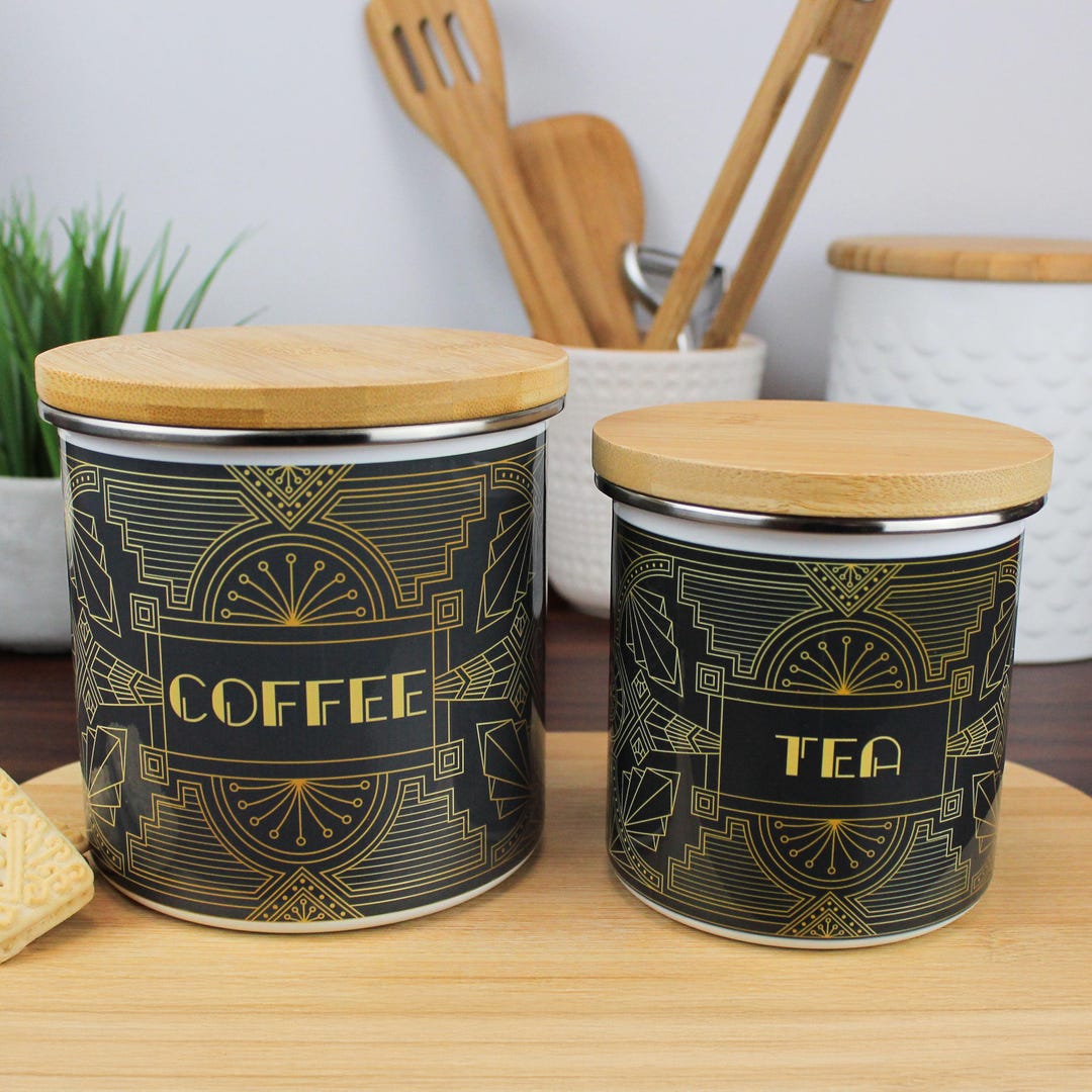 Art Glamour Kitchen Storage Canisters - Vintage Hollywood Style Gold ...