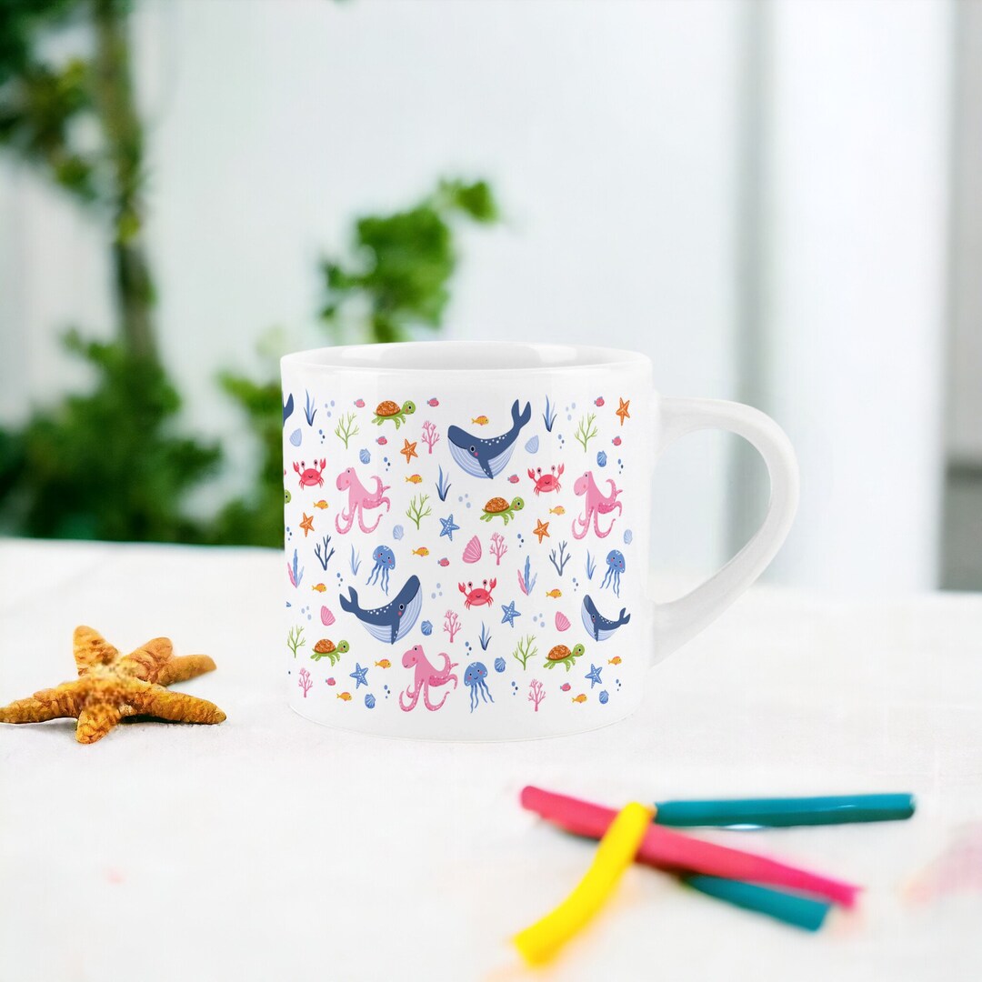 Sea Creatures Kid's Mug Ocean Aquarium Themed Novelty Gift/present ...