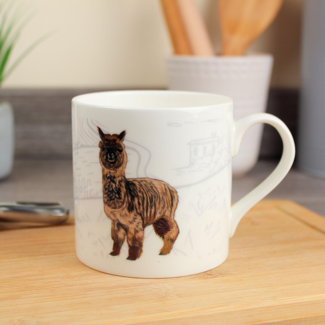 Alpaca Bone China Mug – Countryside Farm Animal Coffee Cup - Etsy