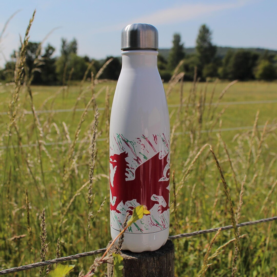 Red Welsh Dragon Water Bottle - Outdoor Reusable Stainless Steel Drinks ...