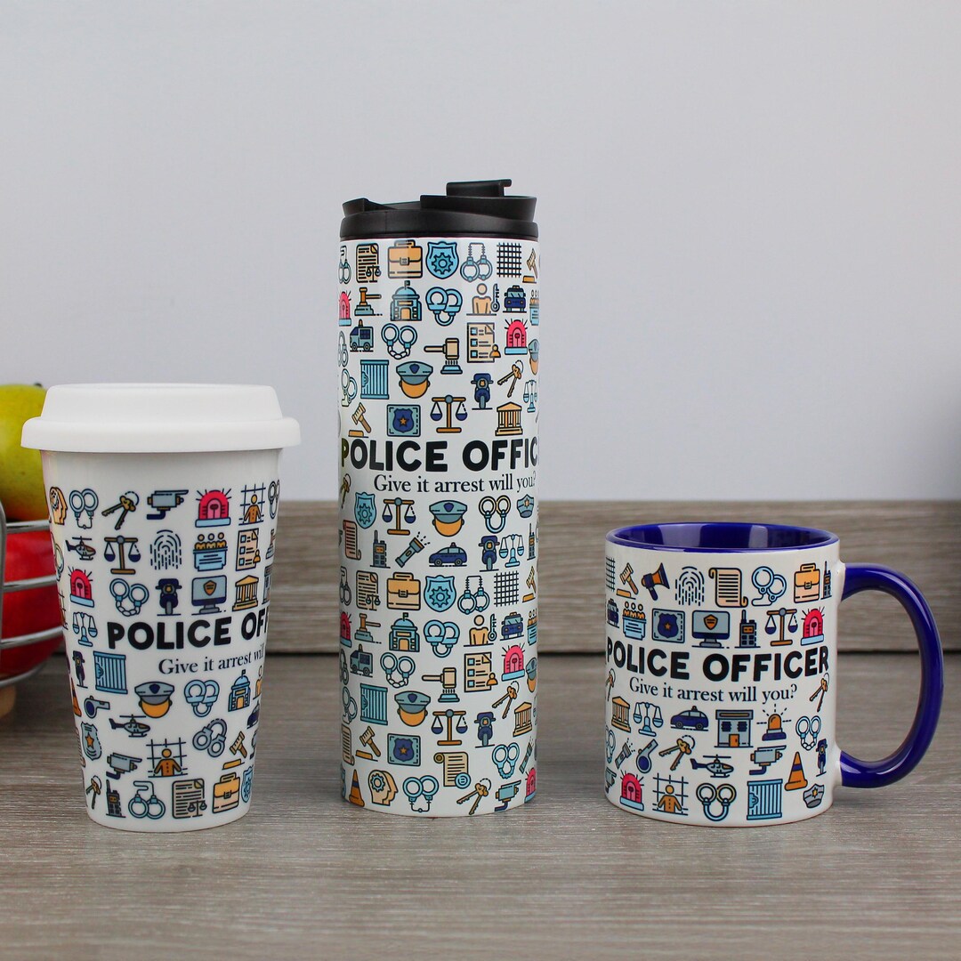 Police Officer Mug/travel Flask Novelty Copper Detective Gifts Tea ...