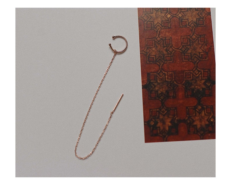 Rose Gold Ear Threaderwomen Threader Earringsear Cuff Cuff - Etsy