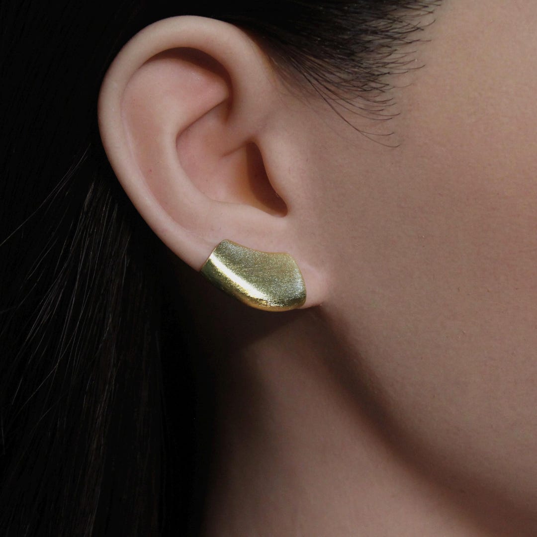 Brushed Ear Cuff Earring Studs,lobe Cover Earrings,geometric Stud ...