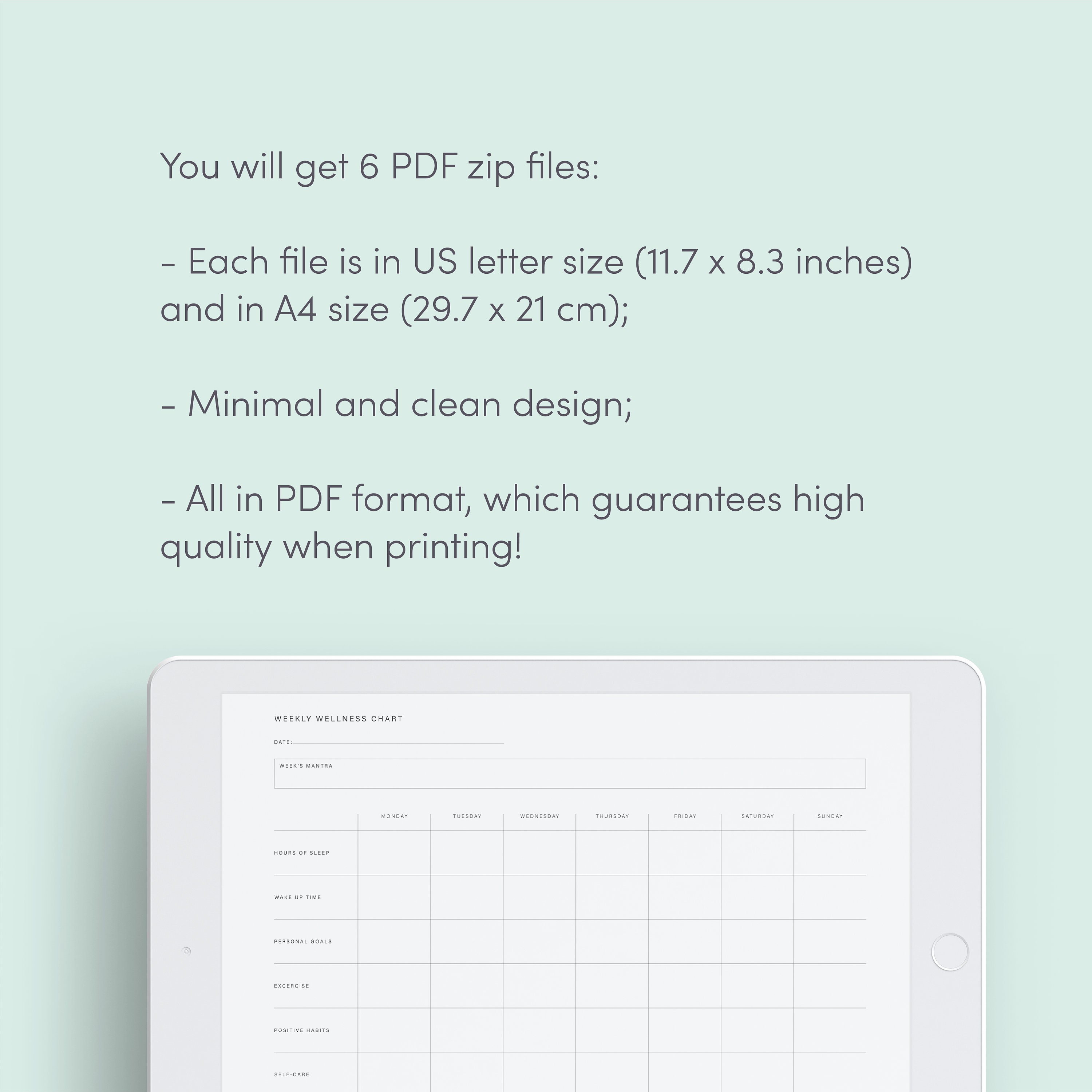 Wellness Tracker Bundle. Printable Self-care and Mental Health Tracker ...