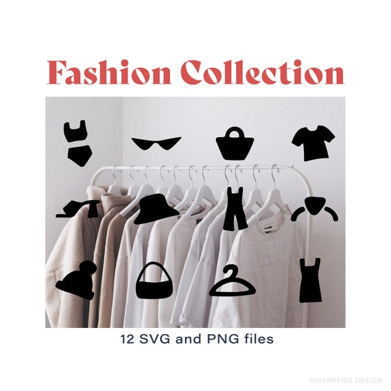 Fashion Clothing Clip Art Designs SVG and PNG Files of | Etsy
