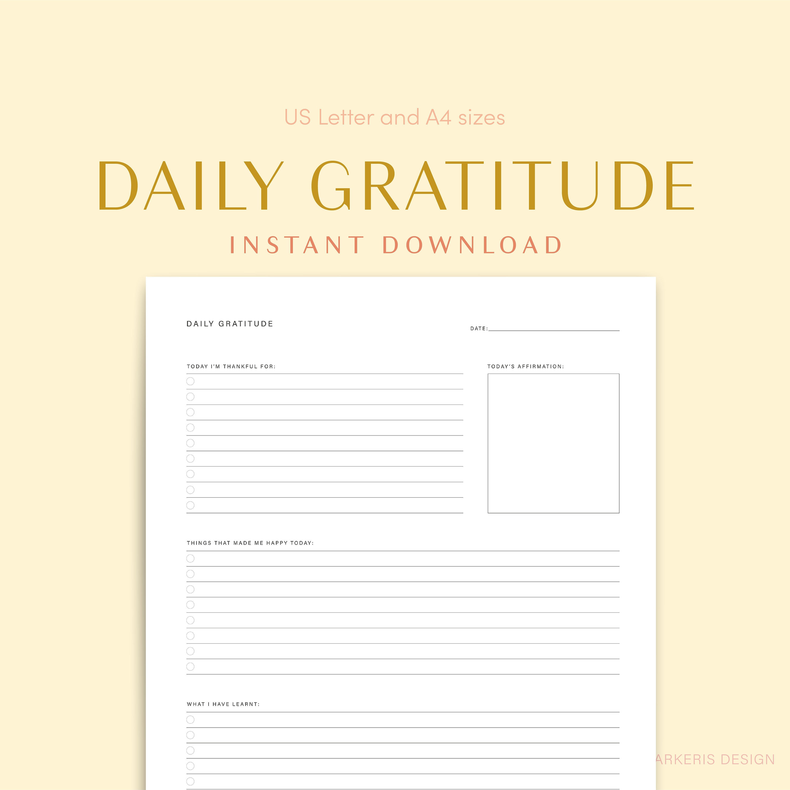 Calendars & Planners Paper & Party Supplies Daily Gratitude Planner ...