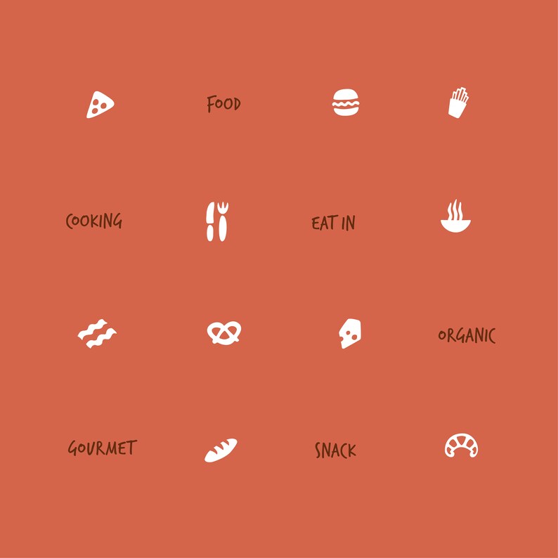 80 Fast Food Instagram Highlight Icons Hand Drawn Boho IG | Etsy